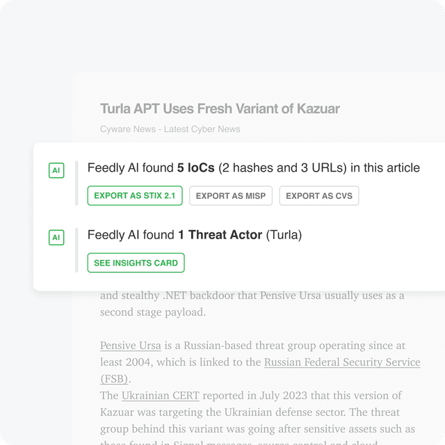 Automatically collect and ingest open-source IoCs | Feedly Threat Intelligence