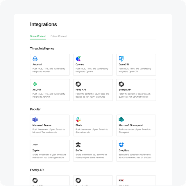 Automatically collect and ingest open-source IoCs | Feedly Threat Intelligence