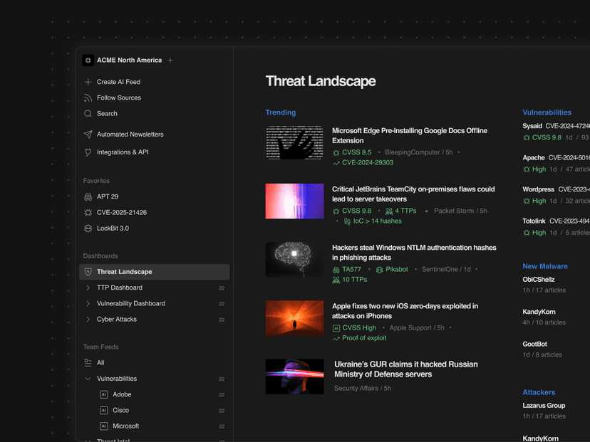Feedly Threat Intelligence: Collect, analyze, and share actionable intelligence