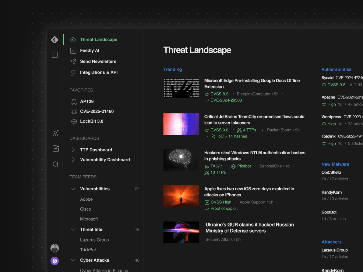 Feedly Threat Intelligence: Collect, analyze, and share actionable intelligence